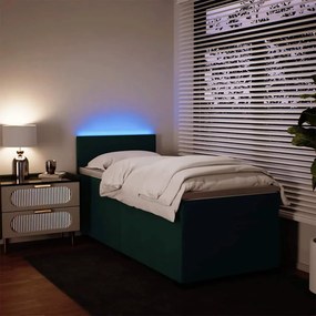 Box spring postel s matrací tmavě zelená 100x200 cm samet 3288531