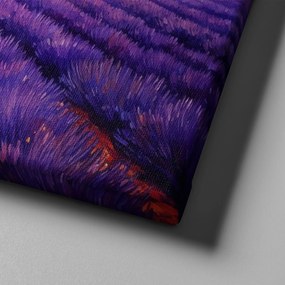 Obraz na plátně - Levandulové pole ve stylu expresionismus FeelHappy.cz Velikost obrazu: 210 x 140 cm
