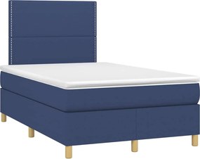 Box spring postel s matrací a LED modrá 120 x 200 cm textil 3135347