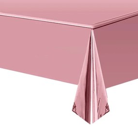 Jednorázový plastový jednobarevný ubrus 137 x 183 cm (lesklý) Barva: lesklá rose gold