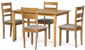 Jídelní set dub pro 4 osoby stůl 120x75 dub + židle šedé AUT-6070 OAK