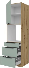 ARIA st | vysoká skříňka 60 DPS-210 3S1F na vestavnou troubu | PREMIUM BOX | 60 cm | ANTI FINGERPRINT povrch | artisan/aquamarine