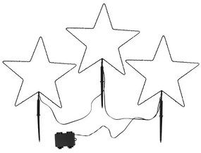 German 3dílná sada vánočního LED osvětlení / hvězda / 30 LED / teplá bílá / venkovní i vnitřní / černá