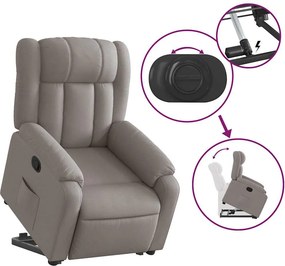 Zvedací polohovací křeslo taupe textil 3205324