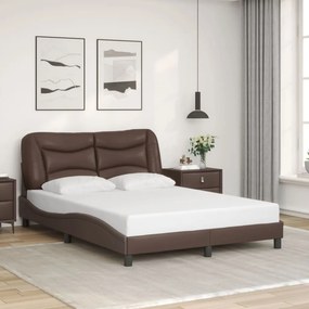 Rám postele bez matrace Hvar hnědý 120x200 cm umělá kůže 3207990