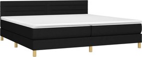Box spring postel s matrací a LED černá 200x200 cm textil 3133823