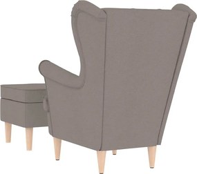 Křeslo s podnožkou taupe textil 3307995