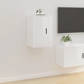 Nástěnná TV skříňka bílá s vysokým leskem 40 x 34,5 x 60 cm