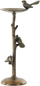 Bronzový antik kovový svícen s ptáčky Bird antique - 17*11*34 cm