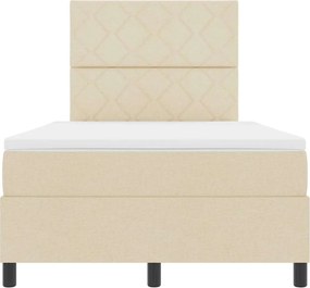 Postel s boxspringem s čelo Krémová 120 x 190 cm textil 3339453