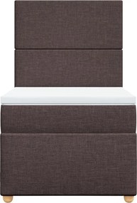 Box spring postel s matrací tmavě hnědá 90x200 cm textil 3293459