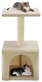Škrabadlo pro kočky sisalové sloupky 55 cm béžové 170539