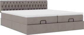 Osmanský rám postele s matracíes taupe 200x200cm textil 3312875