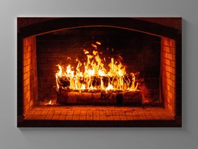 Liox Obraz hořící krb Rozměr: 150 x 100 cm