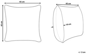 Vyšívaný sametový polštář se vzorem mušle 45 x 45 cm fialový PANDOREA Beliani