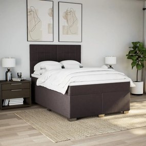 Box spring postel s matrací tmavě hnědá 140x200 cm textil 3290514