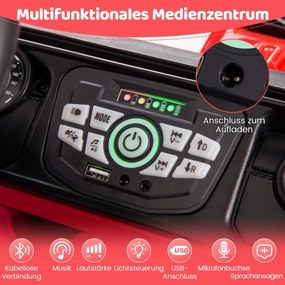 Costway Dětské elektrické auto s 2,4 G dálkovým ovládáním a USB a světlem