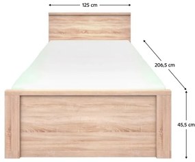 Kondela Postel 120, dub sonoma, TOPTY TYP 43