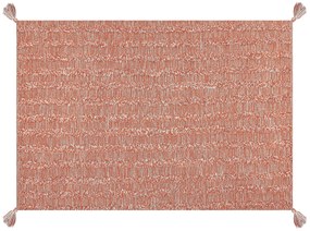 Bavlněný koberec 140 x 200 cm oranžový MUGLA Beliani