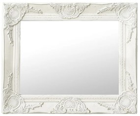 Nástěnné zrcadlo barokní styl 50 x 40 cm bílé 320308