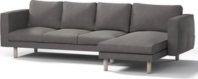Potah na pohovku IKEA Norsborg 4-místná se šezlongem barva šedá látka pletený vzor