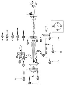 Eglo 39113- Lustr CARPENTO 5xE14/40W/230V