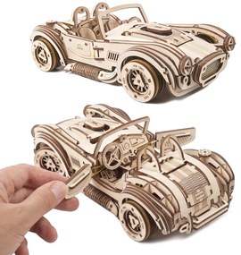 Ugears 3D dřevěné mechanické puzzle Driftující závoďák Cobra