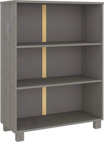 Knihovna HAMAR světle šedá 85 x 35 x 112 cm masivní borovice 340487