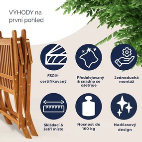 Zahradní sedací souprava SYDNEY, 3-dílná, přírodní dřevo
