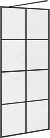 Zástěna do průchozí sprchy čiré ESG sklo 90 x 195 cm černá 151034