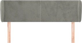 Čelo postele typu ušák světle šedé 147x23x78/88 cm samet 3116912