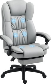 Vinsetto kancelářská židle s masážní funkcí, ergonomická kancelářská židle s funkcí sklonu, výškově nastavitelná exekutivní židle s otočnou funkcí, po
