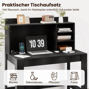 Costway Počítačový stůl s horní skříňkou, se zásuvkami