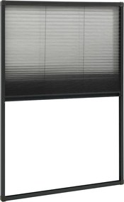 Plisovaná okenní síť proti hmyzu hliník antracitová 80 x 160 cm 148668
