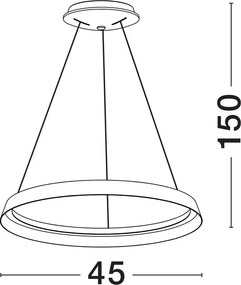 Hnědé hliníkové LED stmívatelné závěsné svítidlo se stínidlem z akrylového skla ø 45 cm Ormi – Nova Luce