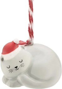 Keramická vánoční ozdoba 4 cm Sleeping Cat – Sass & Belle