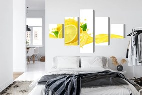 Vícedílný obraz Čerstvá Citronová Šťáva Nedostatek Nedostatek Přírodní plátno 200x120
