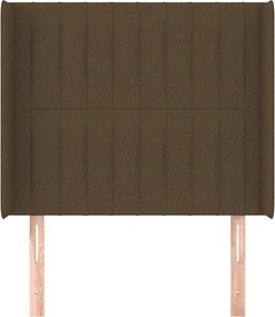 Čelo postele typu ušák tmavě hnědé 83x16x118/128 cm textil 3119795