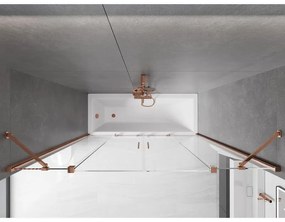 Mexen Velar Duo, 2-křídlová posuvná vanová zástěna 180 x 150 cm, 8mm čiré sklo, růžové zlato profil, 896-180-000-02-60