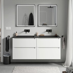 Koupelnová skříňka VIREO 140 cm s umyvadlem z minerálního odlitku BRUXELLES - možnost volby barvy