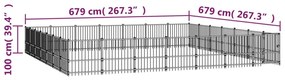 Venkovní psí kotec ocel 46,1 m²