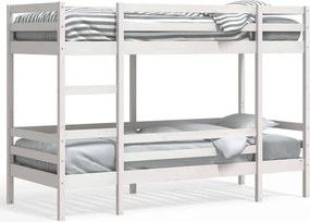 Patrová postel bílá 90 x 200 cm masivní borové dřevo 3284219