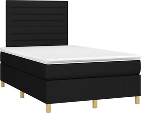 Box spring postel s matrací a LED černá 120x190 cm textil 3270255