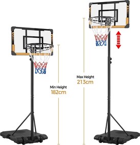 Basketbalový koš se stojanem Yaheetech – 216 cm – 246 cm (266163000336)