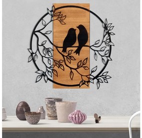 Asir Nástěnná dekorace 59,5x58,x5 cm ptáci dřevo/kov AS1708