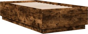Rám postele s LED osvětlením kouřový dub 75 x 190 cm kompozit 3209671