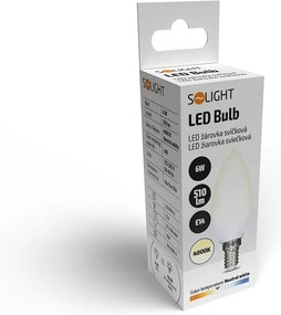 LED žárovka Solight, svíčka, 6W, E14, 4000K, 510lm (WZ410-1)