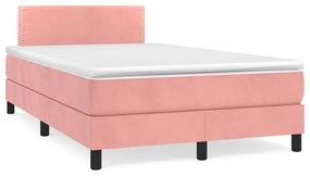 Box spring postel s matrací růžová 120x190 cm samet,  3269836