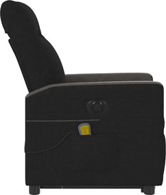 Elektrické zvedací masážní polohovací křeslo černé textil 3324075