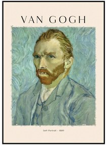 Vincent van Gogh - Autoportrét 1889 Rozměr plakátu: A4 (21 x 29,7 cm)